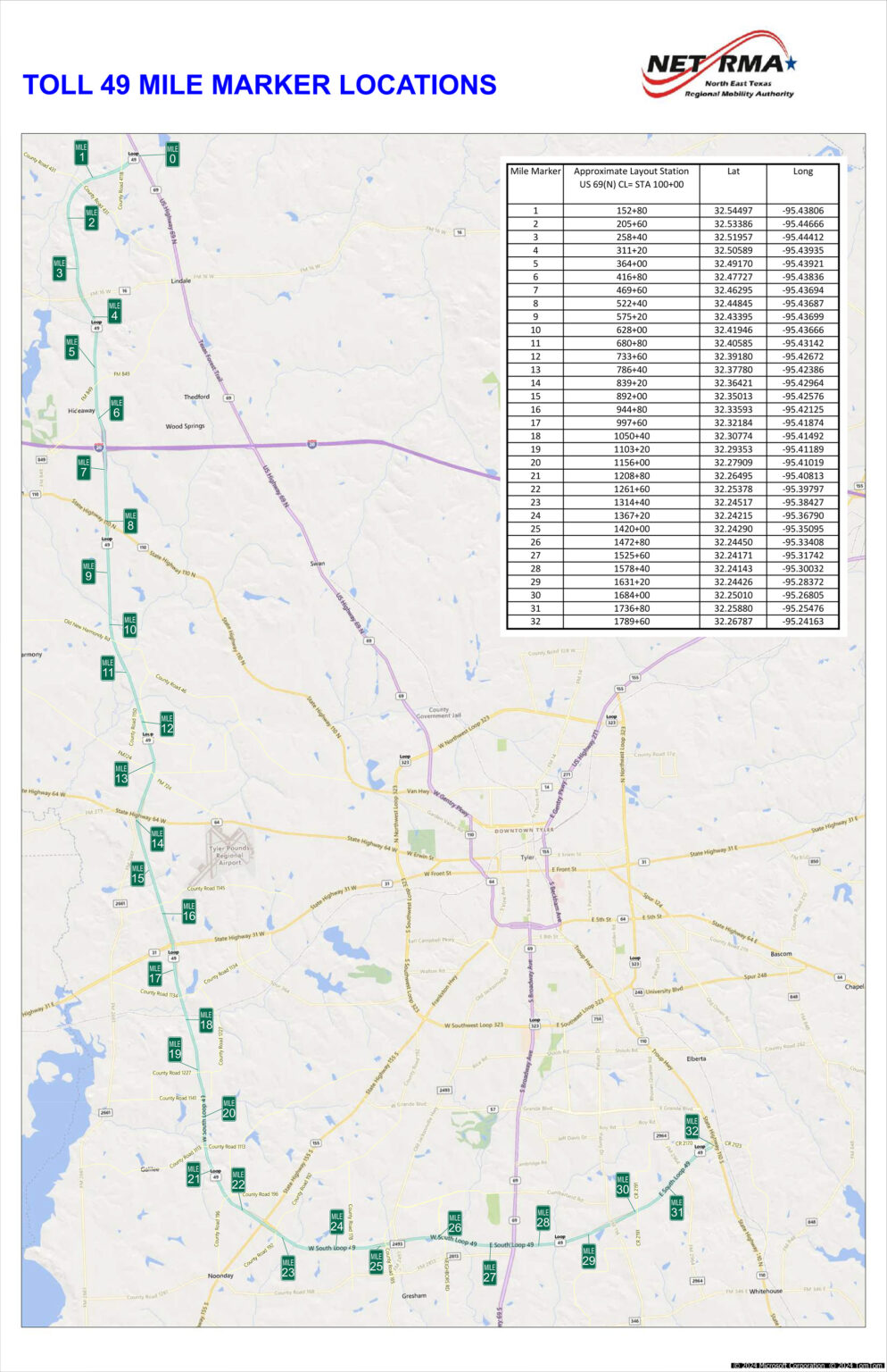 Toll Map & Rates | NETRMA